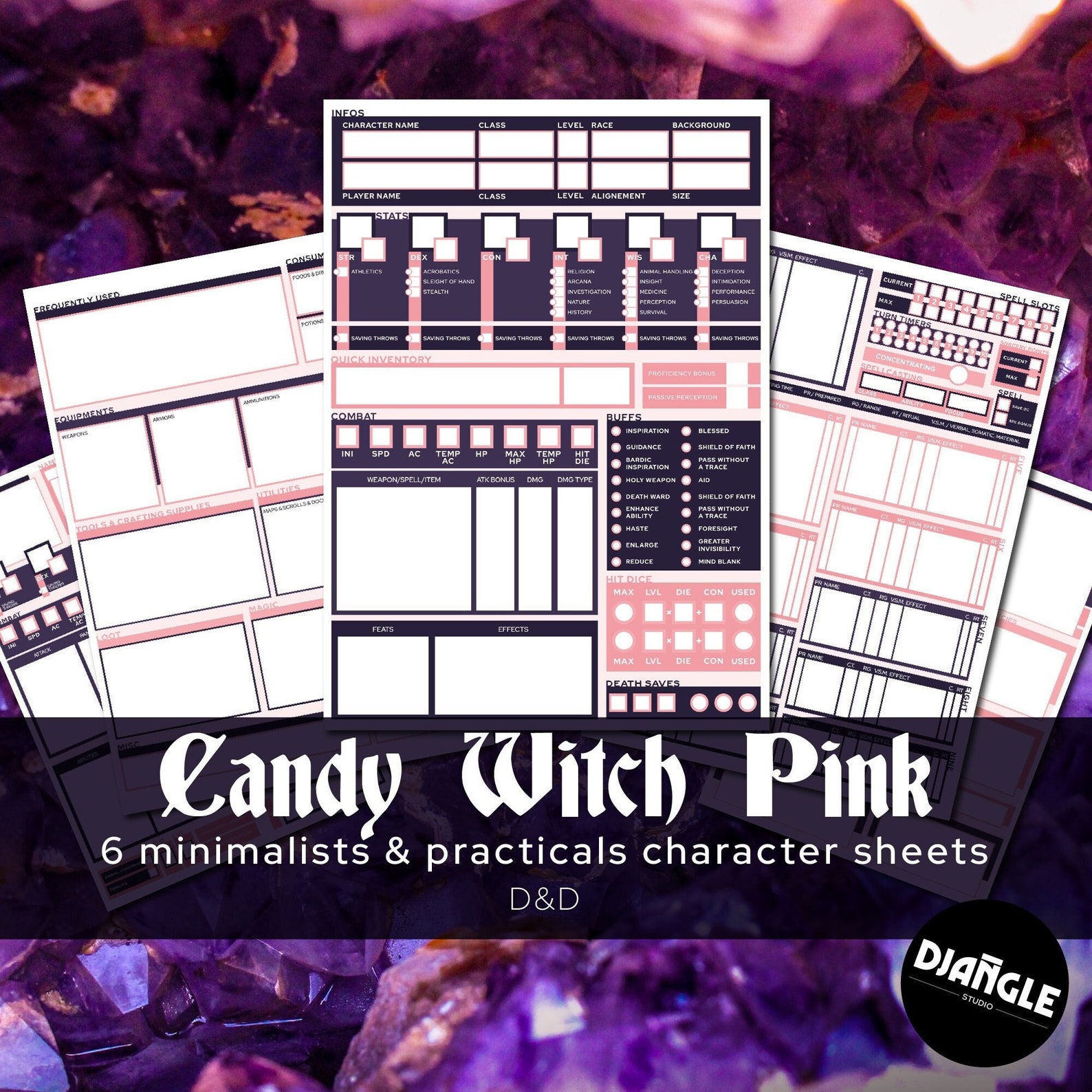 Dnd Character Sheet Pack Practical & Minimalist Bundle. - Etsy