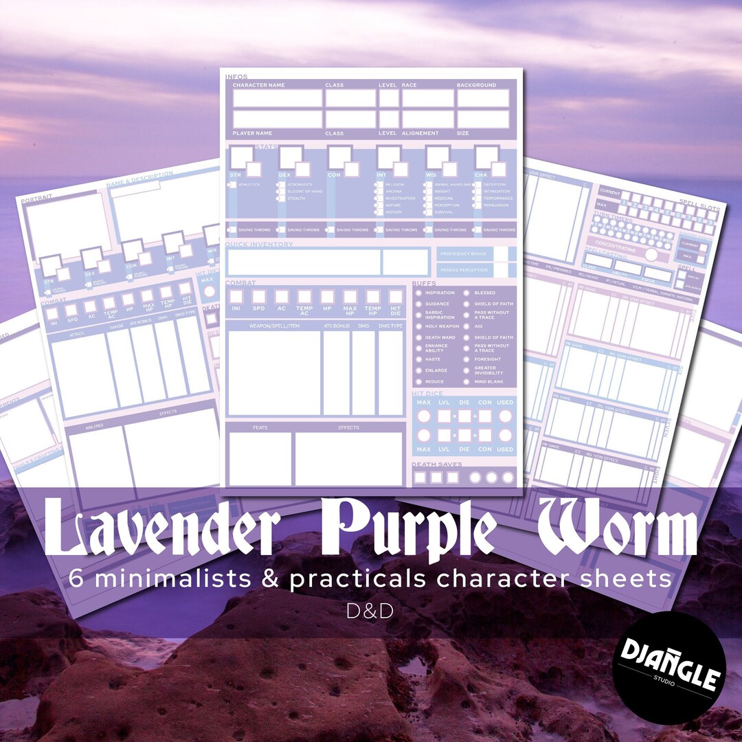 DnD Character Sheet Pack Paquete práctico y minimalista. - Etsy España