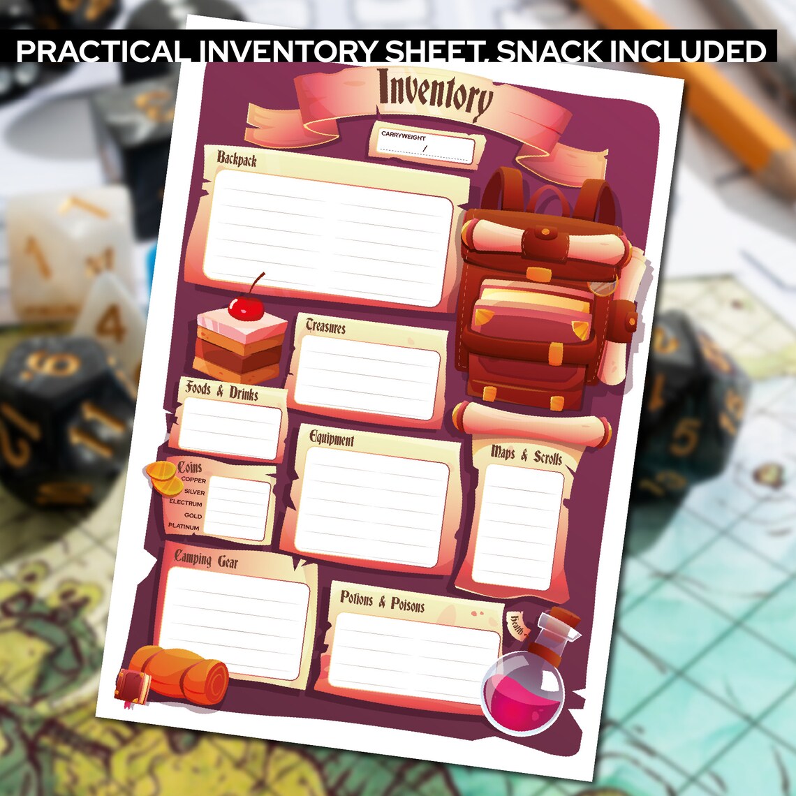 Dnd Character Sheet Pack the Bookworm Set - Etsy