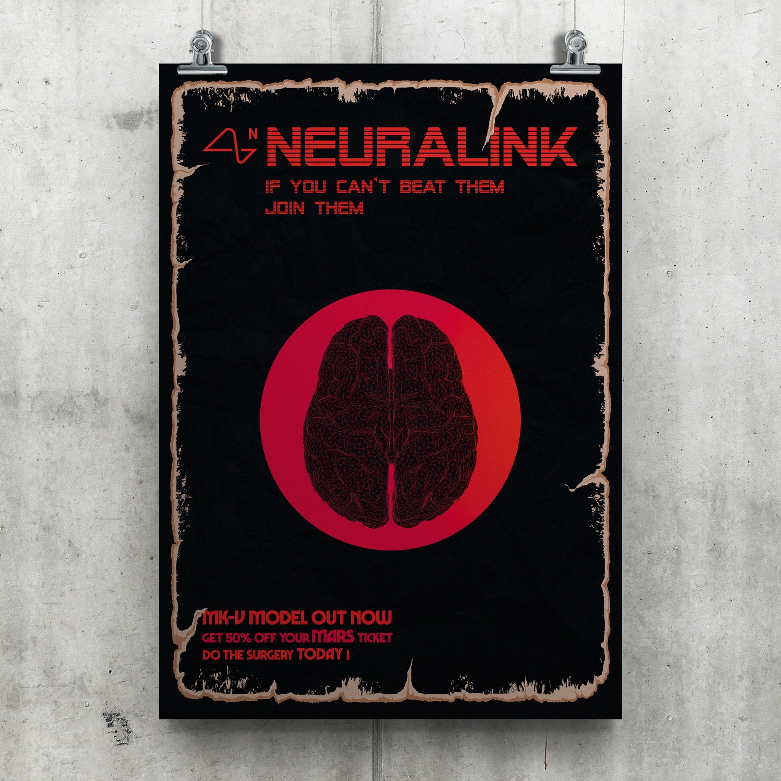 Cyberpunk Neuralink Ad Poster - Etsy