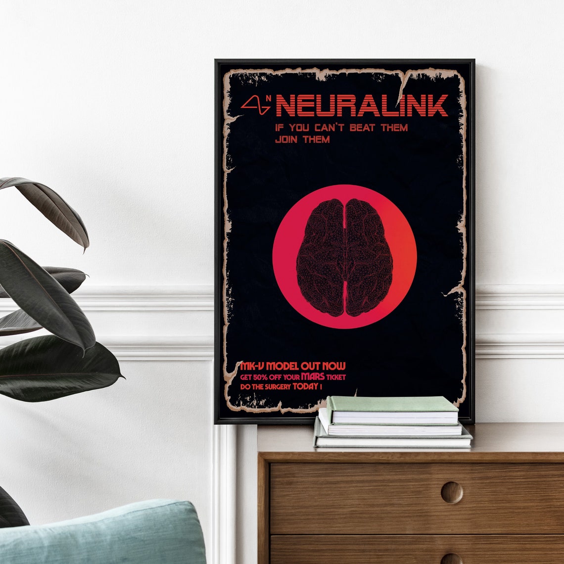 Cyberpunk Neuralink Ad Poster - Etsy