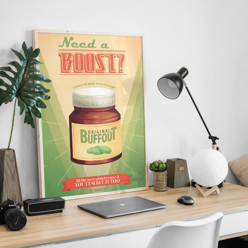 Buffout Fallout Vintage Illustration Pop Culture Print | Etsy