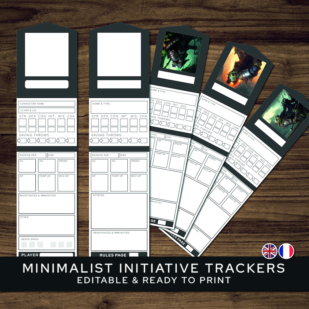 Dnd Initiative Trackers - Practical & Minimalist Bundle. Initiative ...