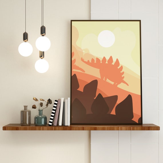 Dinosaur Minimalist Art Print Graphic Wall Decor for - Etsy