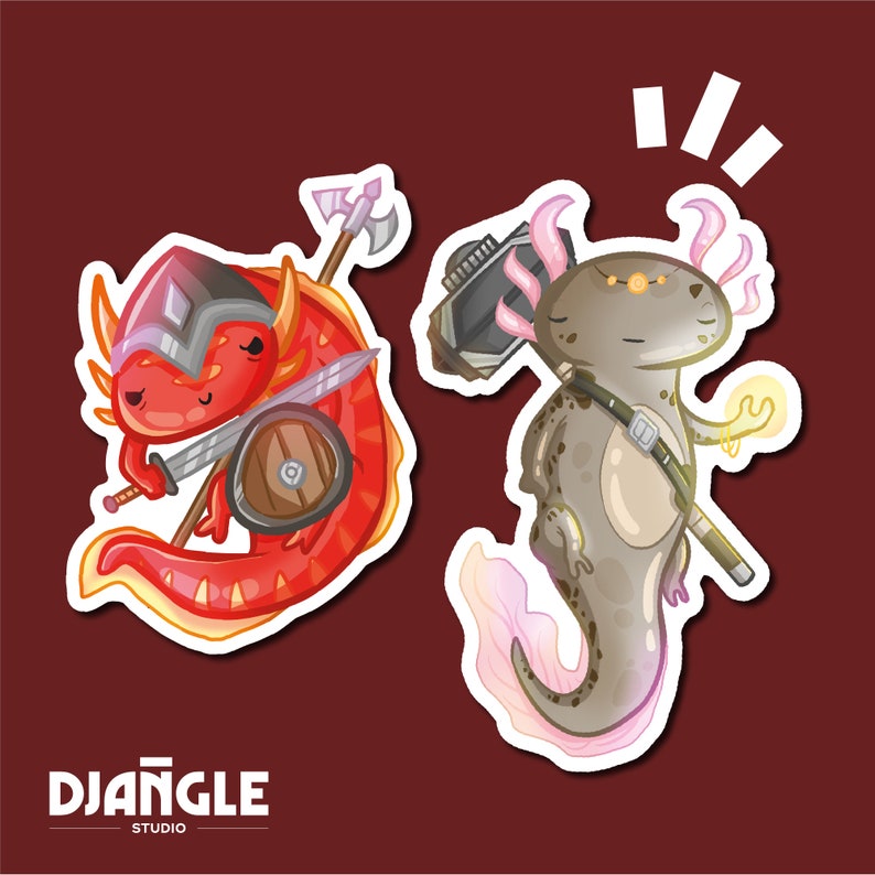 12pcs Dnd Axolotl Sticker Cute Dungeons and Dragons Class - Etsy