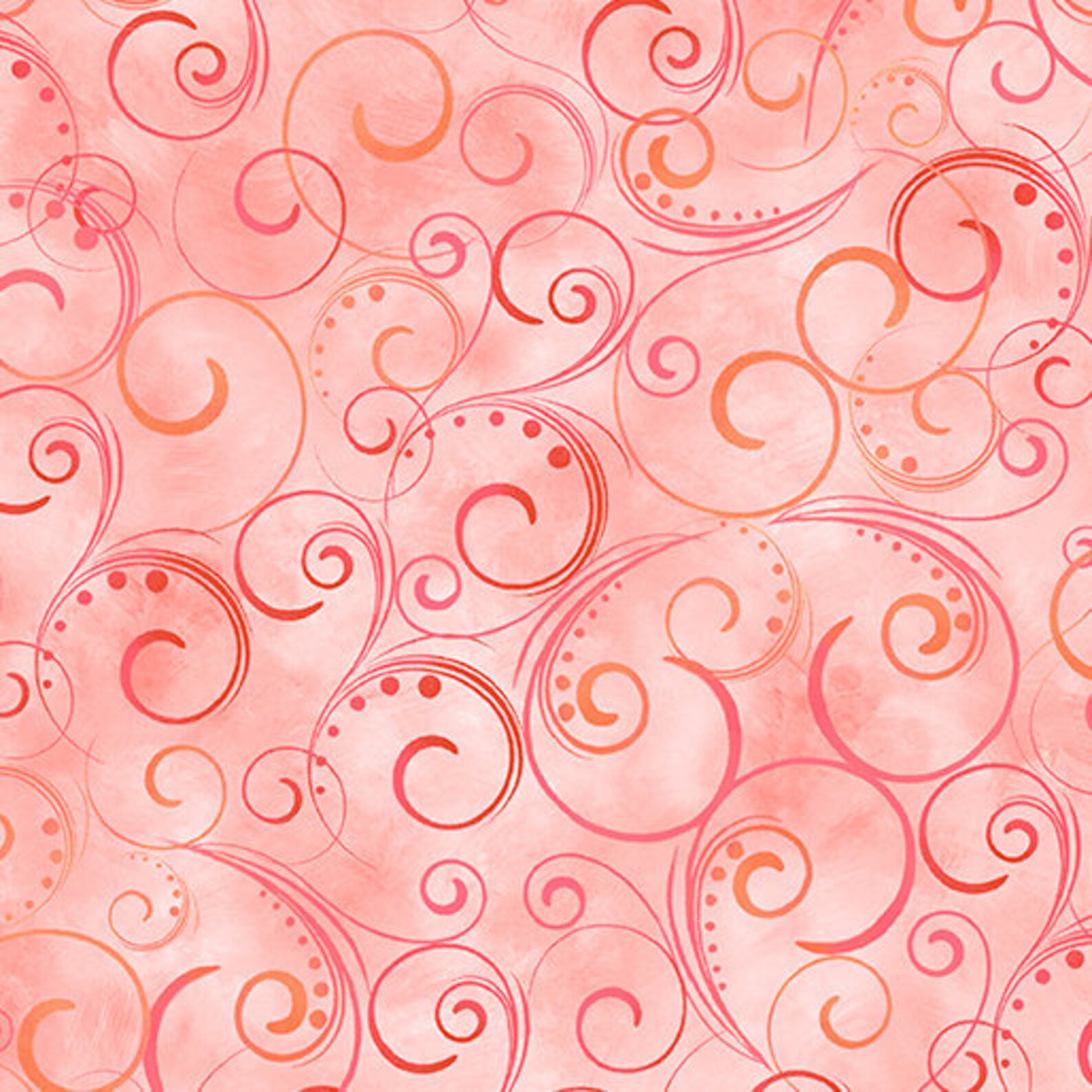 Swirling Splendor Coral 108 Wide Quilt Back by Kanvas Studio Sold by ...