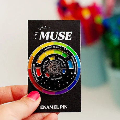 Enamel Pin - the Interactive Color Wheel Pin - by the Gray Muse - in ...