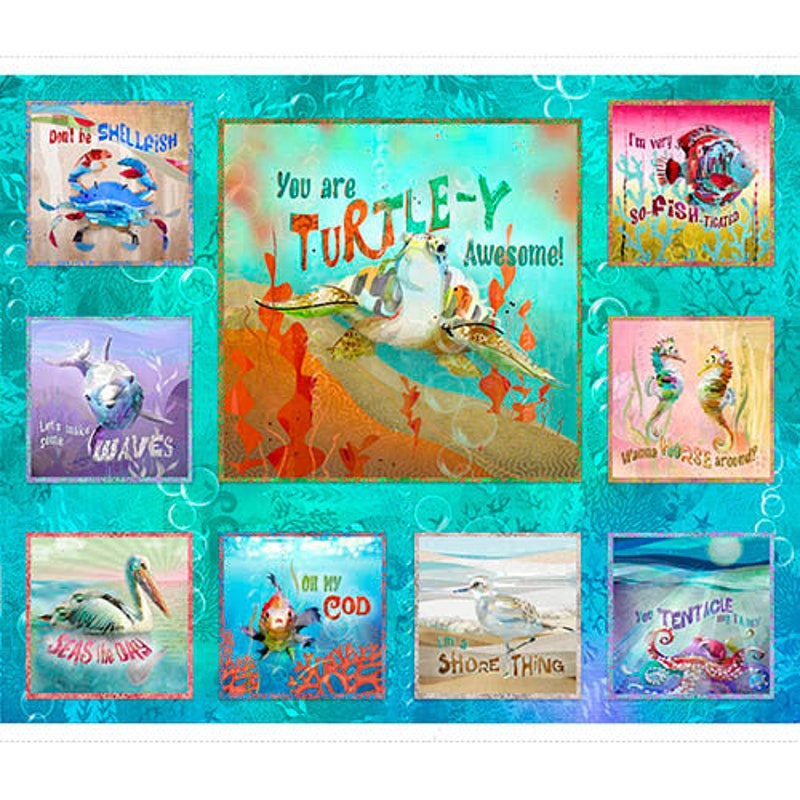 Sea Life Fabric Panel - Etsy