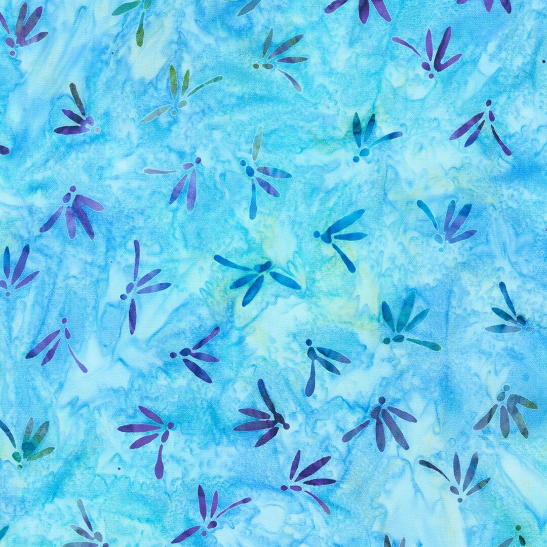 Tranquil Gardens Sky Dragonflies by Artisan Batiks for Robert Kaufman ...