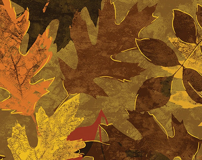 Autumn Comfort Flannel Sepia Leafy Splendor by Kanvas - Etsy