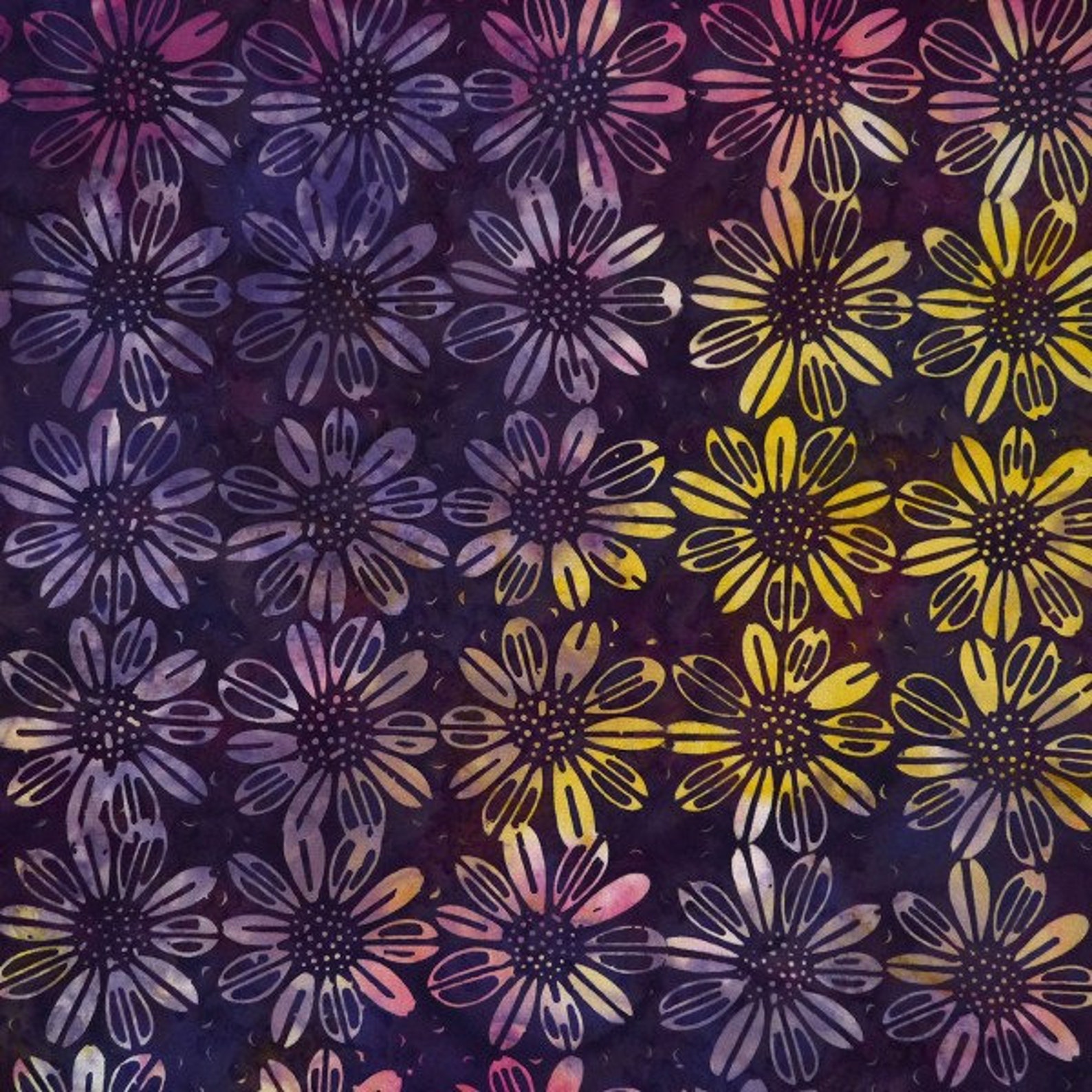 Prairie Passion Flower Buff Purple by Batik by Mirah - Etsy