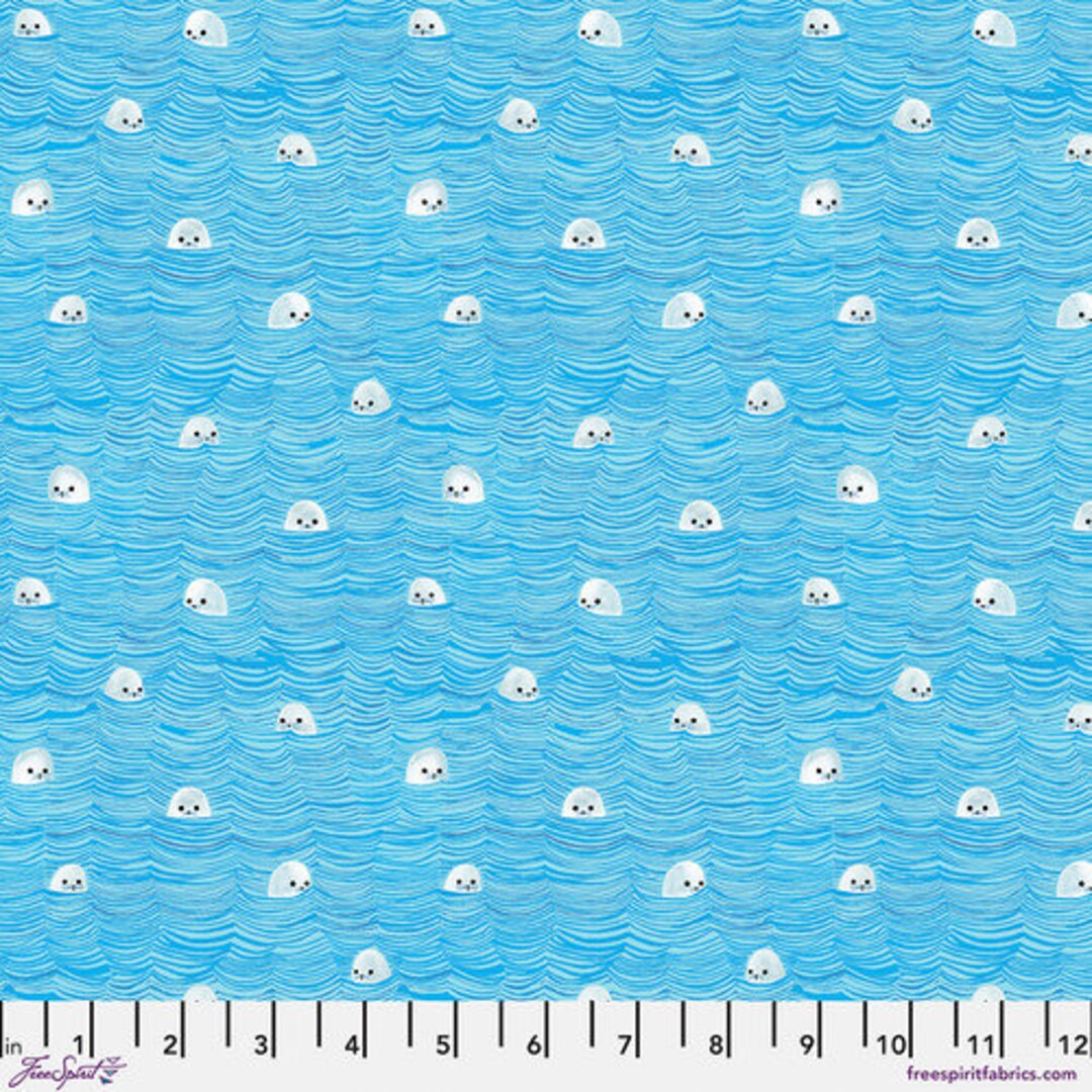 Polar Seas - Wave Surfing Seals - by Katy Tanis for Freespirit Fabrics ...
