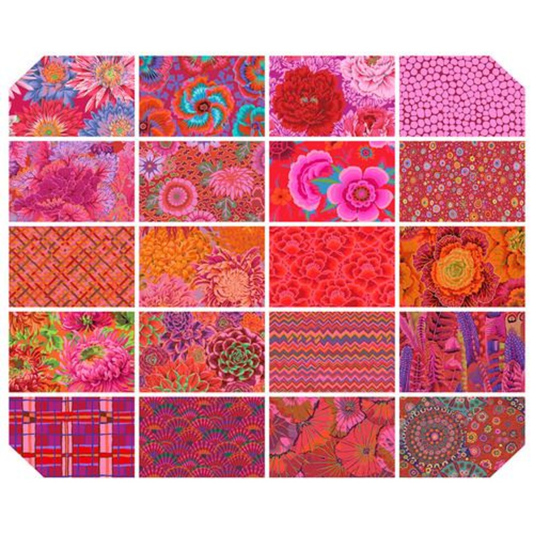 Kaffe Fassett Classics Plus - Ruby Jelly Roll 40pc/bundle - by Kaffe Fassett Collective for Free ...