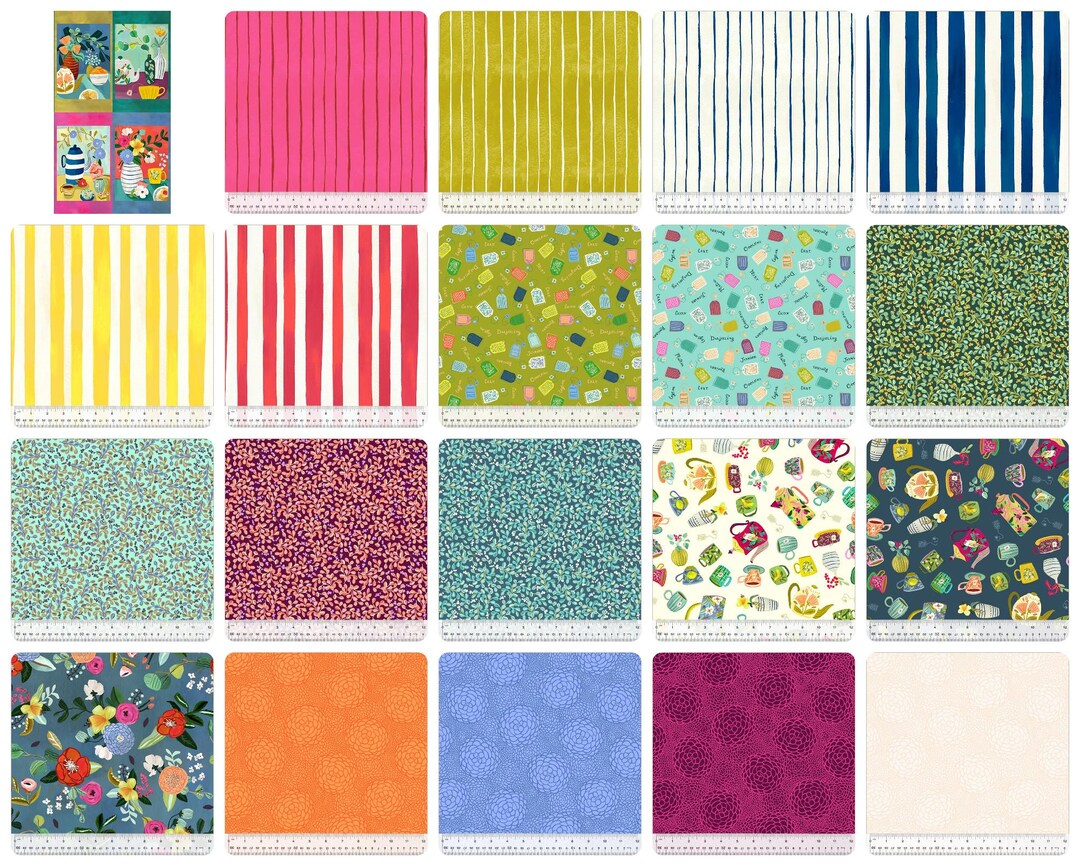 Teacup - Fat Quarter 20pc/bundle - by Kelly Angelovic for Windham ...