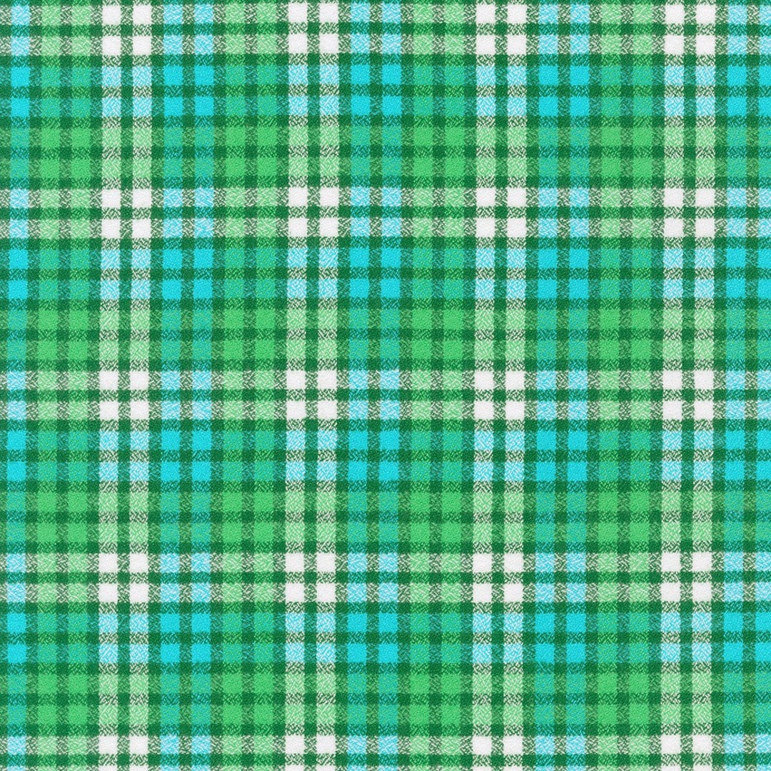 Mammoth Junior Flannel - Grass Plaid - by Studio RK for Robert Kaufman ...