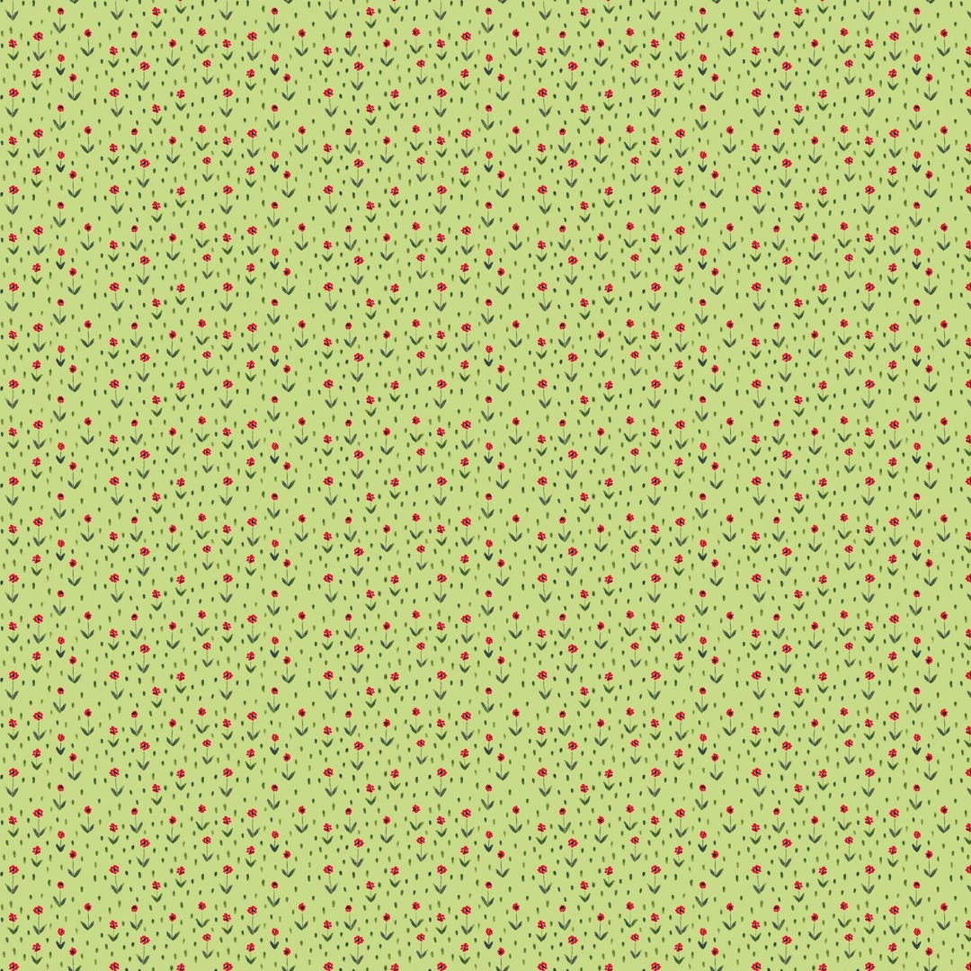 Mini Metropolis - Green Floral - by Sarah Boccaccini for Figo Fabrics ...
