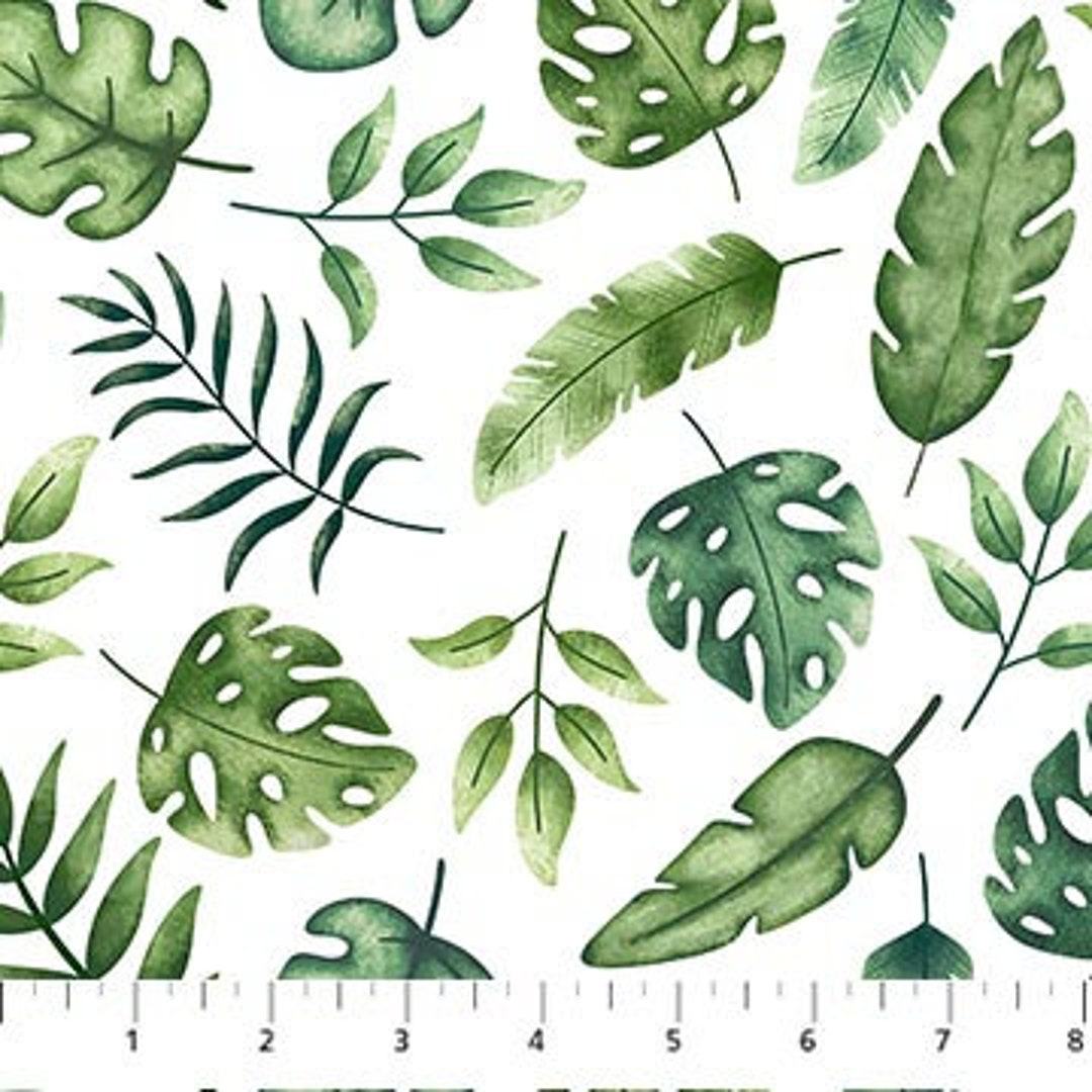 Wee Safari Leaf Toss by Deborah Edwards for Northcott Fabrics Sold by ...