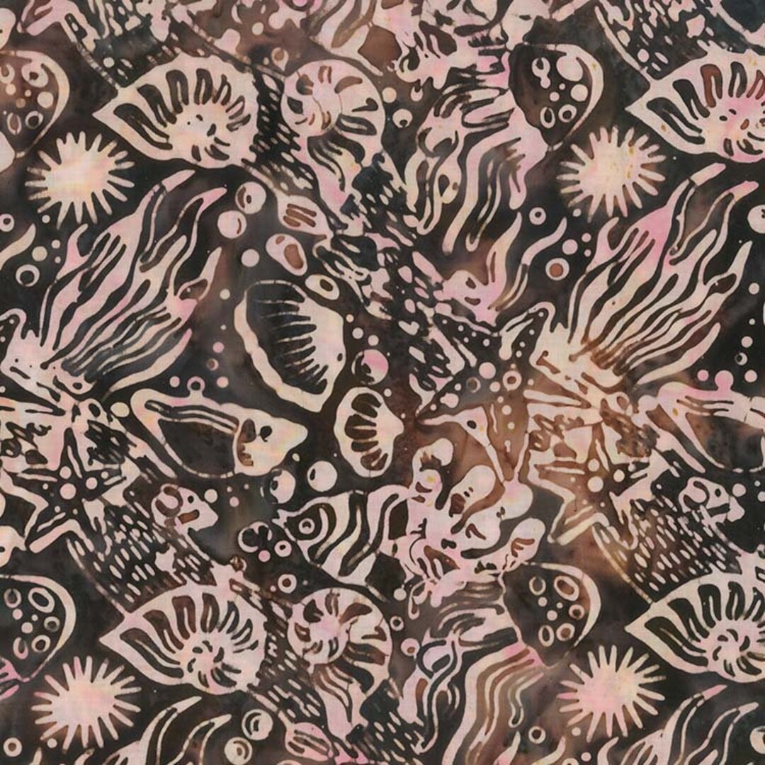 Sea Life Batik - Walnut Tidal Pool - by Banyan Batiks - Sold by Yard ...
