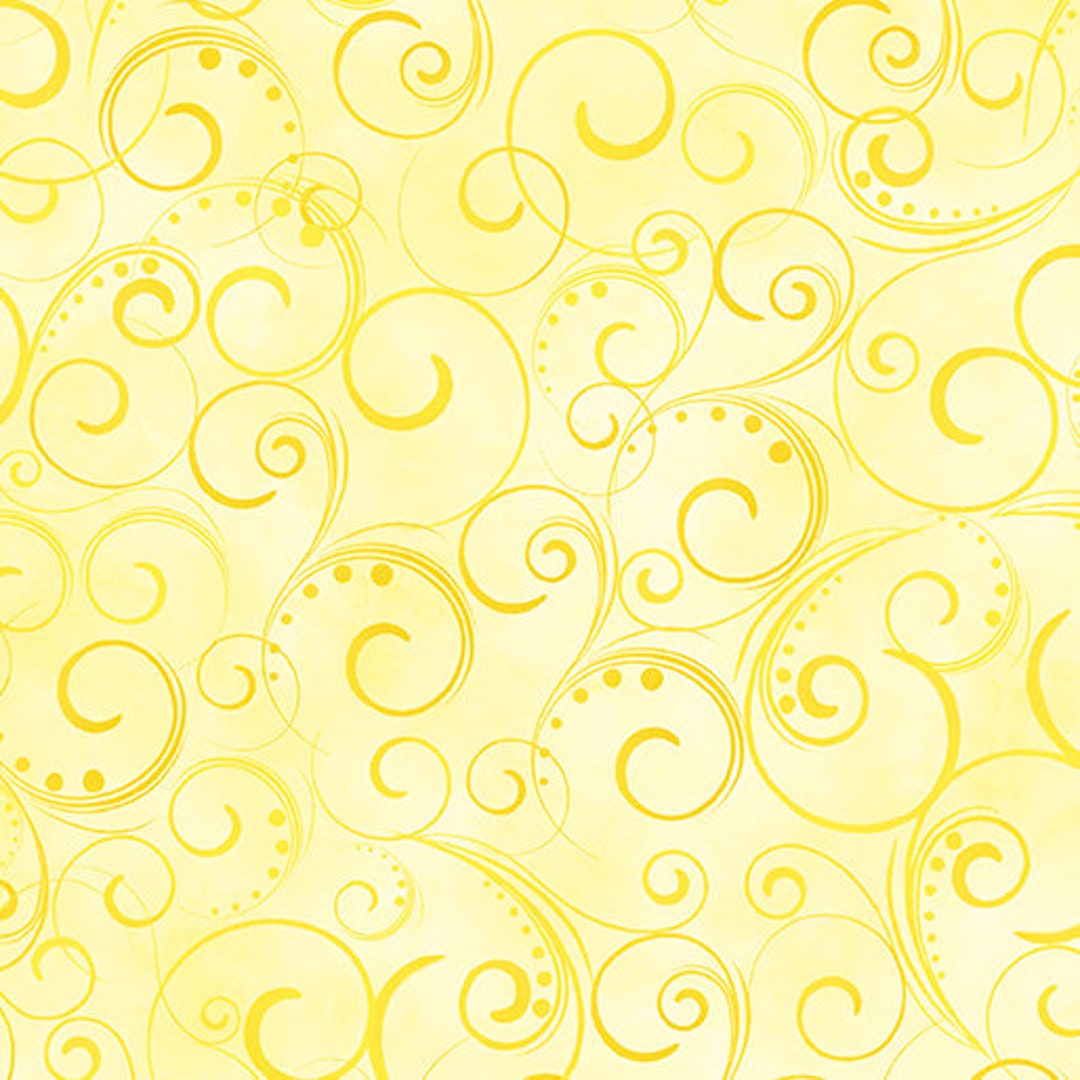 Swirling Splendor Light Yellow 108 Wide Quilt Back by Kanvas Studio ...