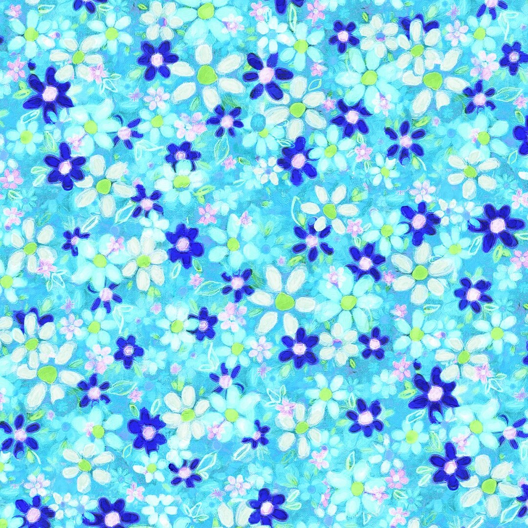 Flower to the Sun - Aqua Packed Flowers - by Robin Mead for P&B ...