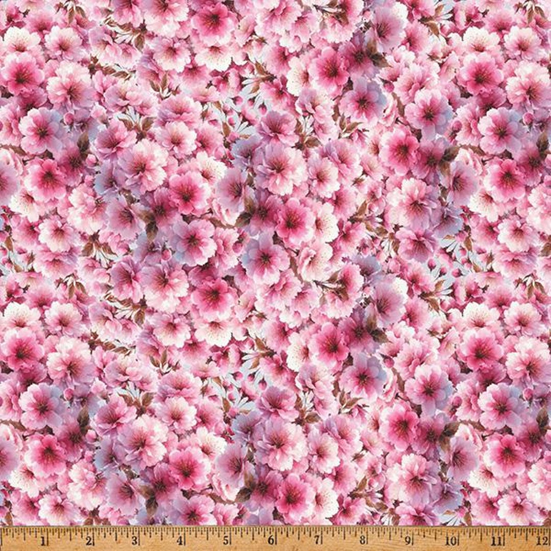 Bonjour Belle - Pink Packed Flowers - by Hoffman Fabrics - Sold by the ...