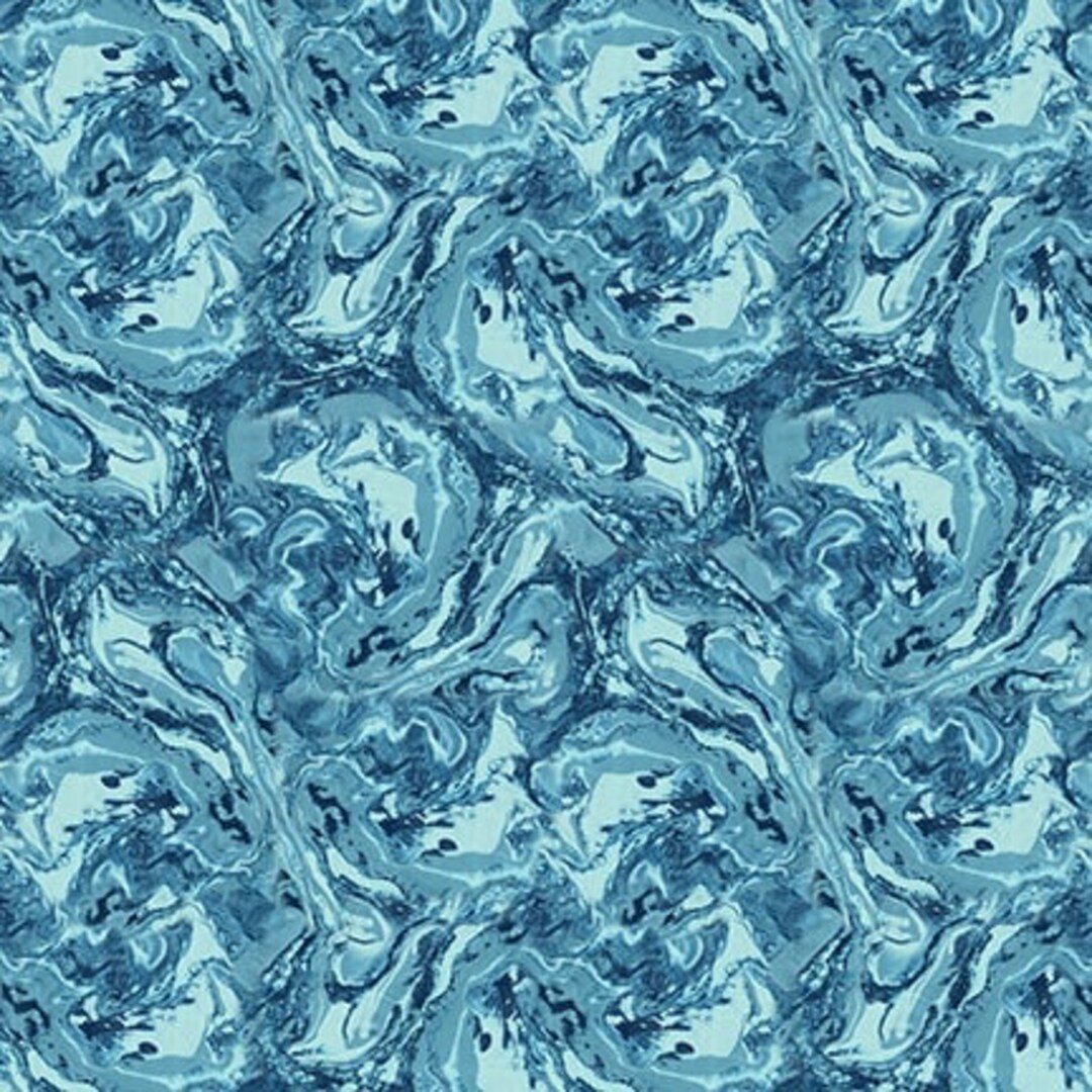 Gypsy Flutter Turquoise Marble Texture by Elsie Ess for Blank Quilting Sold by the Yard in Stock ...