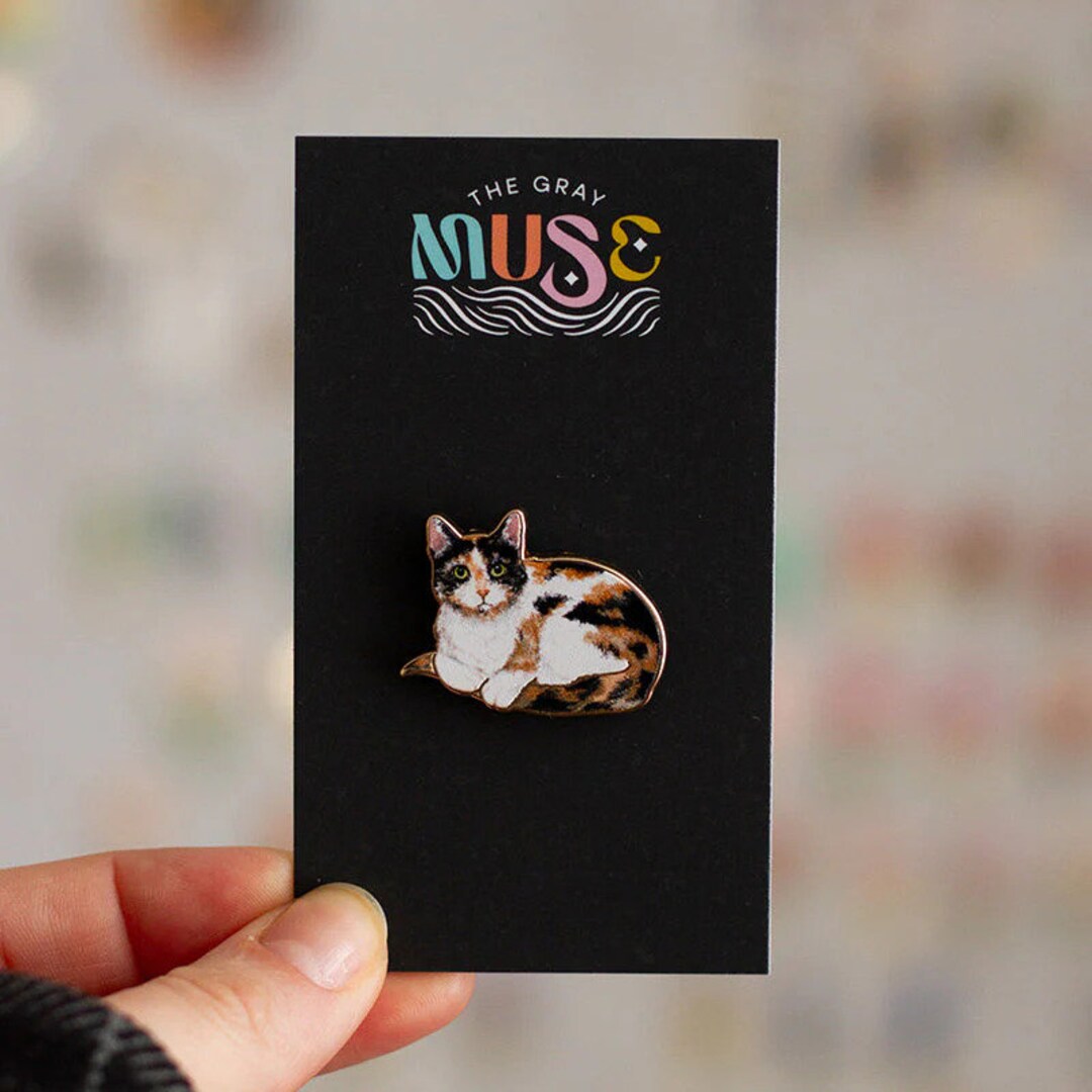 Enamel Pin - Calico Cat - by the Gray Muse - in Stock and Ships Today ...