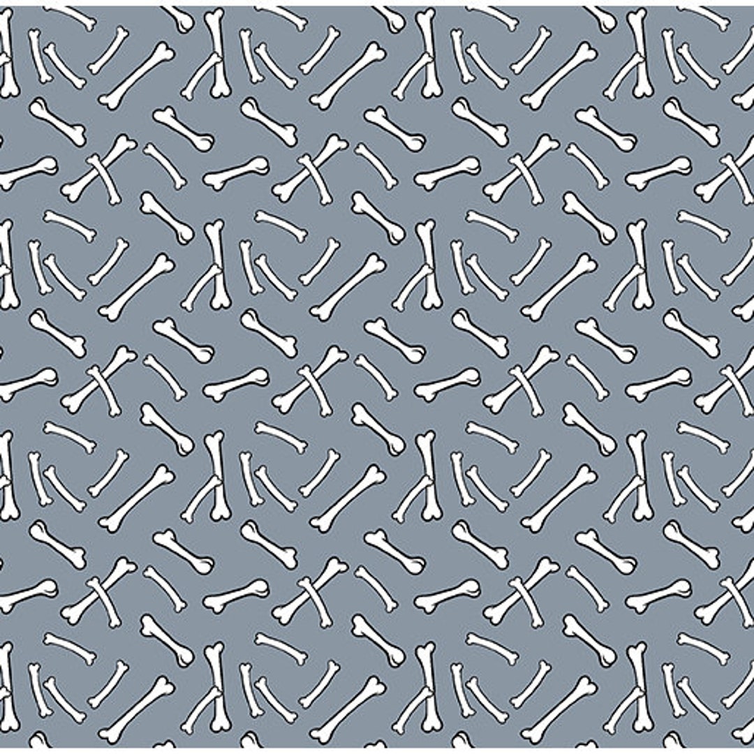 Glow-o-saurus - Gray Dino Bones - by Benartex Fabrics - Sold by Yard ...