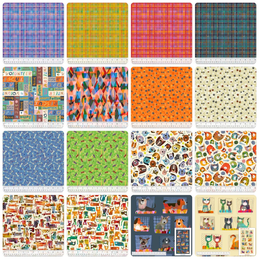 Fur-ever Friends - Fat Quarter 16pc/bundle - by Gareth Lucas for ...