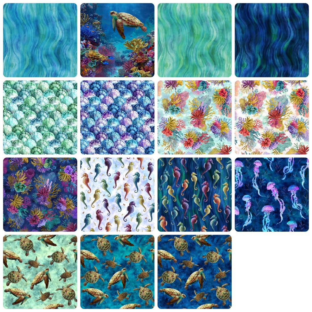 Tides of Color - Fat Quarter 15pc/bundle - by Hoffman Fabrics - Sold by the Bundle - in Stock ...