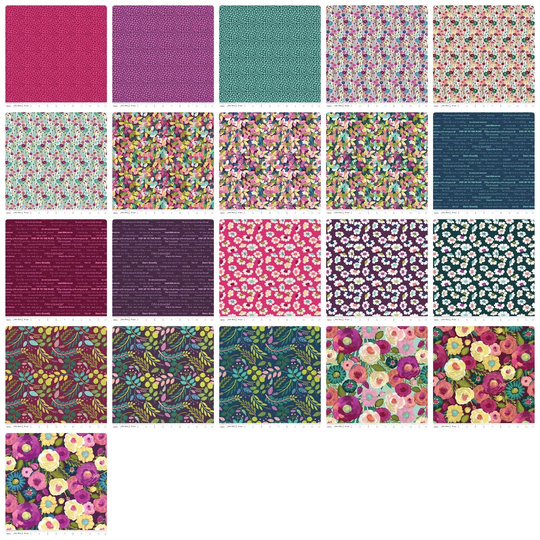 Fragrant Fields - Fat Quarter 21pc/bundle - by Lila Tueller for Riley ...