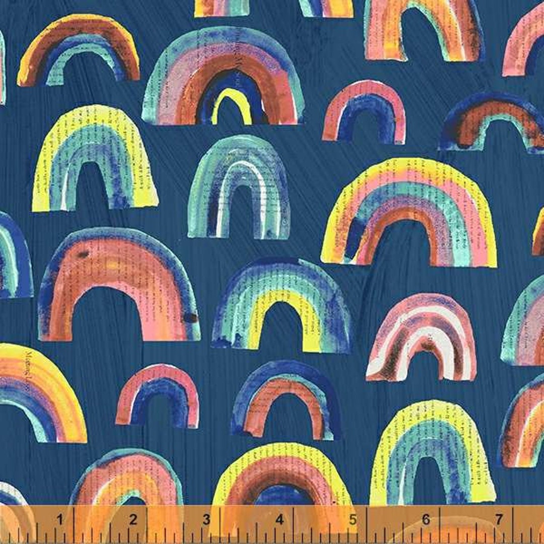 Happy - Indigo Paper Rainbows - by Carrie Bloomston for Windham Fabrics ...