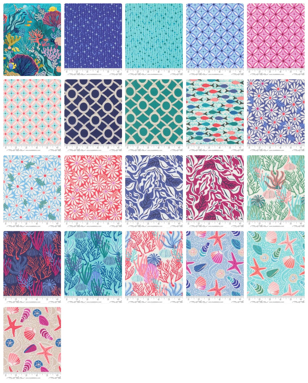 Reef - Fat Quarter 21pc/bundle - by Kate Spain for Moda Fabrics - Sold ...