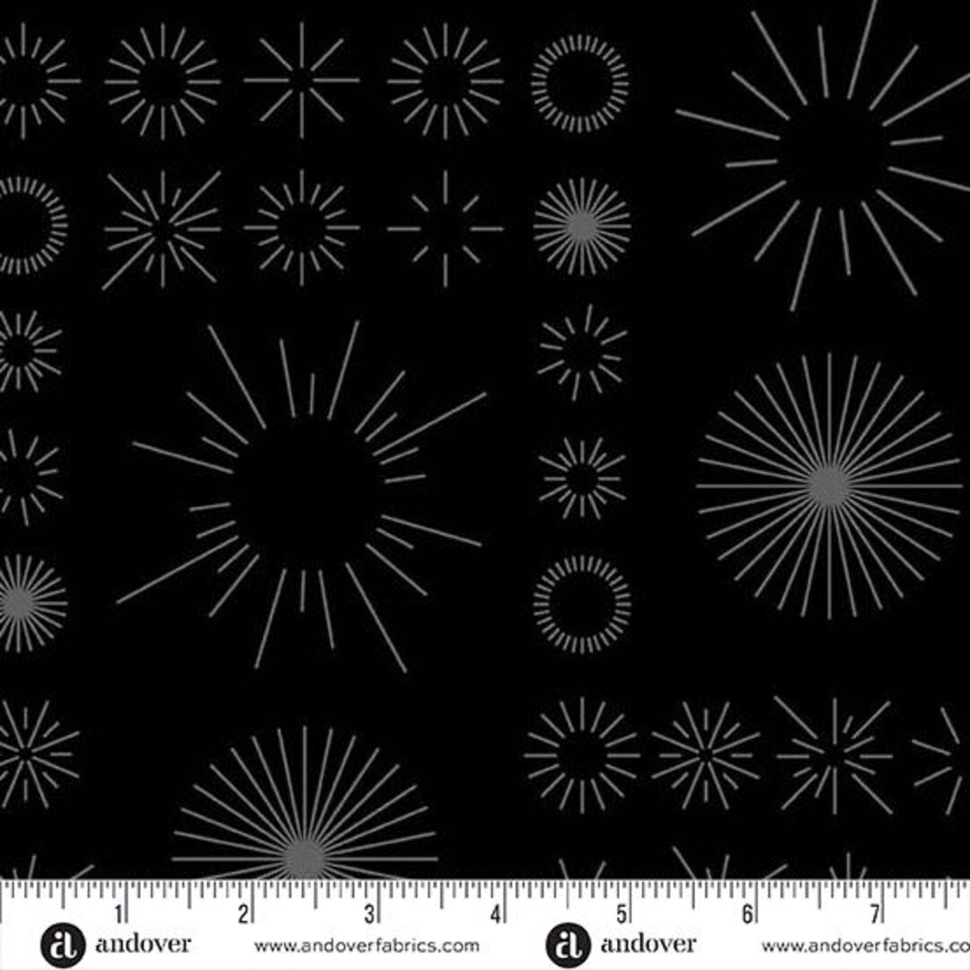 Still - Black Bursts - by Libs Elliot for Andover Fabrics - Sold by the ...