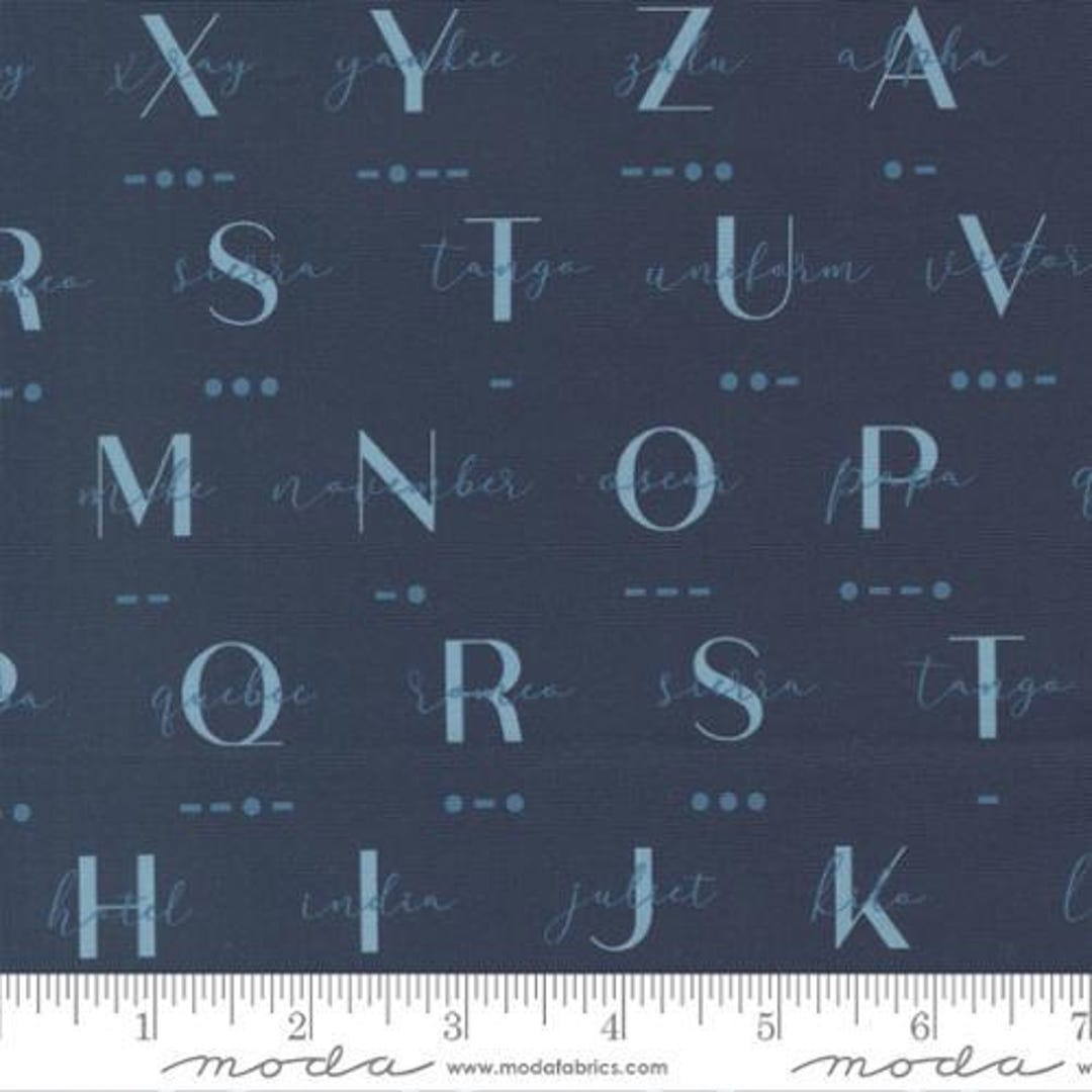 High Flight - Navy Phonetic Morse - by Sariditty for Moda Fabrics ...