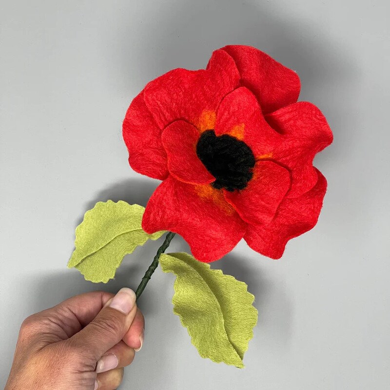 Felt Poppy - Etsy