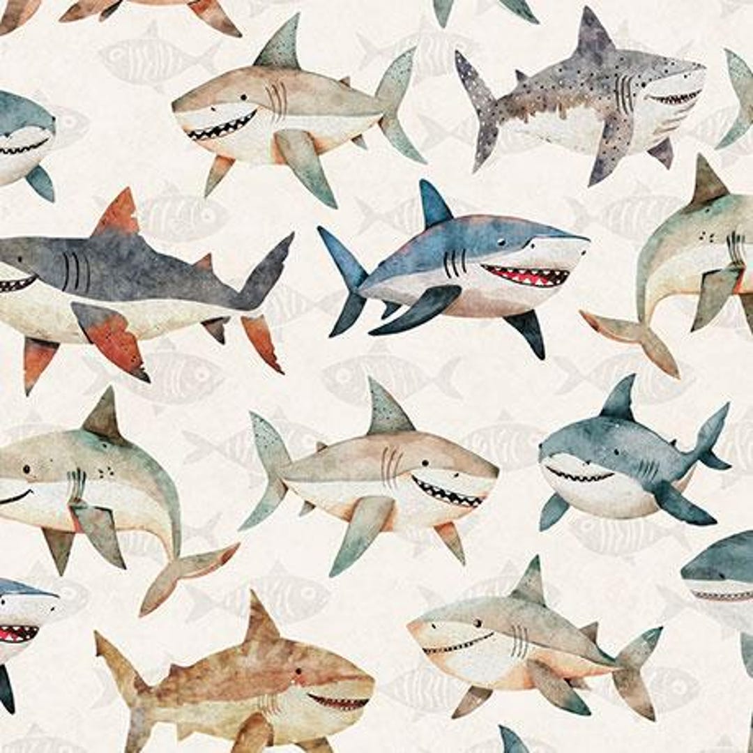 Deep Sea Dazzle - Beige Shark Toss - by Morris Creative Group for QT ...