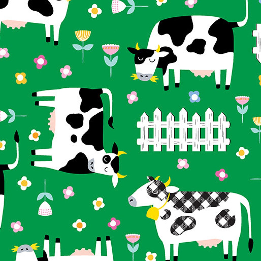 Barnyard Rules - Green Moo Crew - by Kanvas Studio for Benartex Fabrics ...