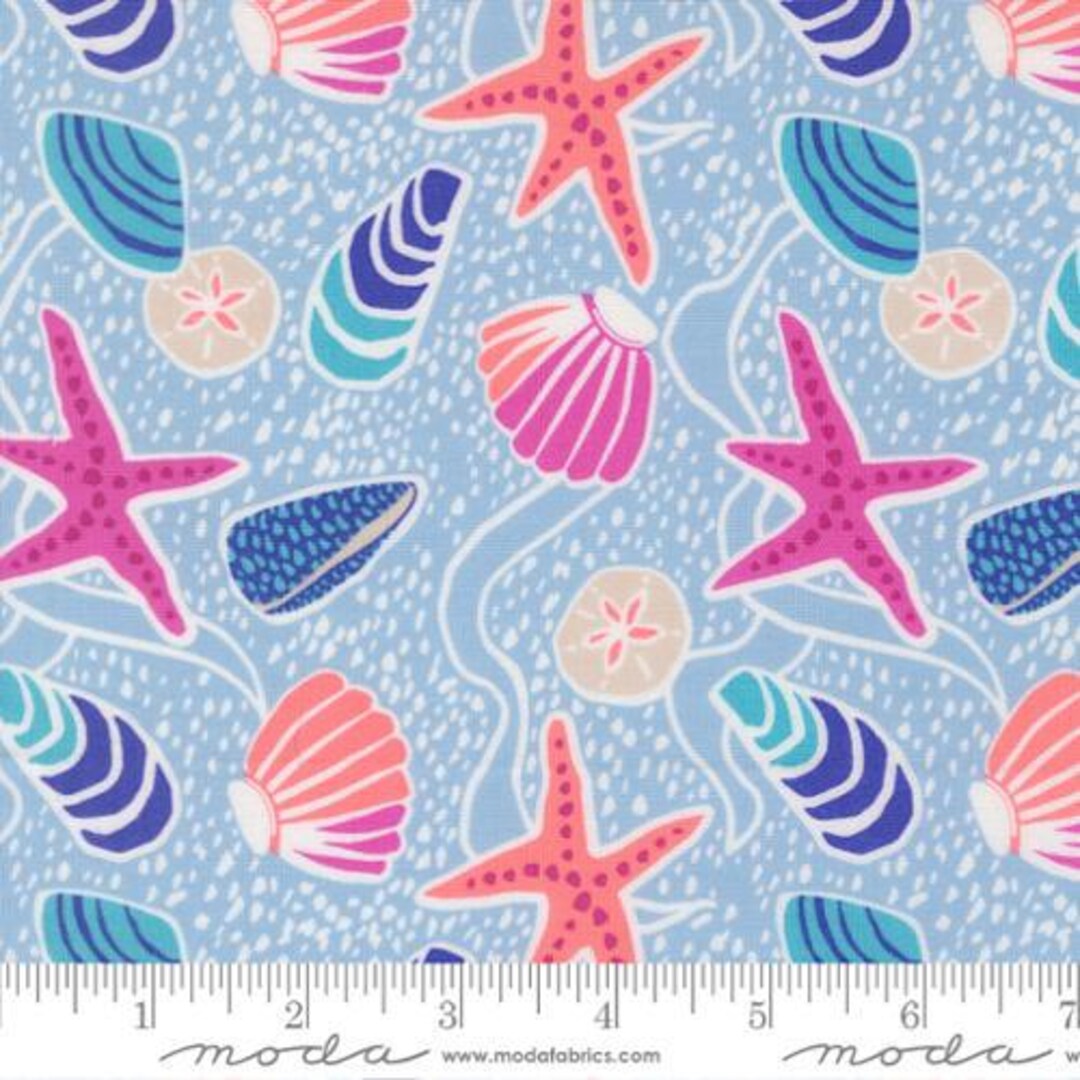 Reef - Marlin Sea Shells - by Kate Spain for Moda Fabrics - Sold by the ...