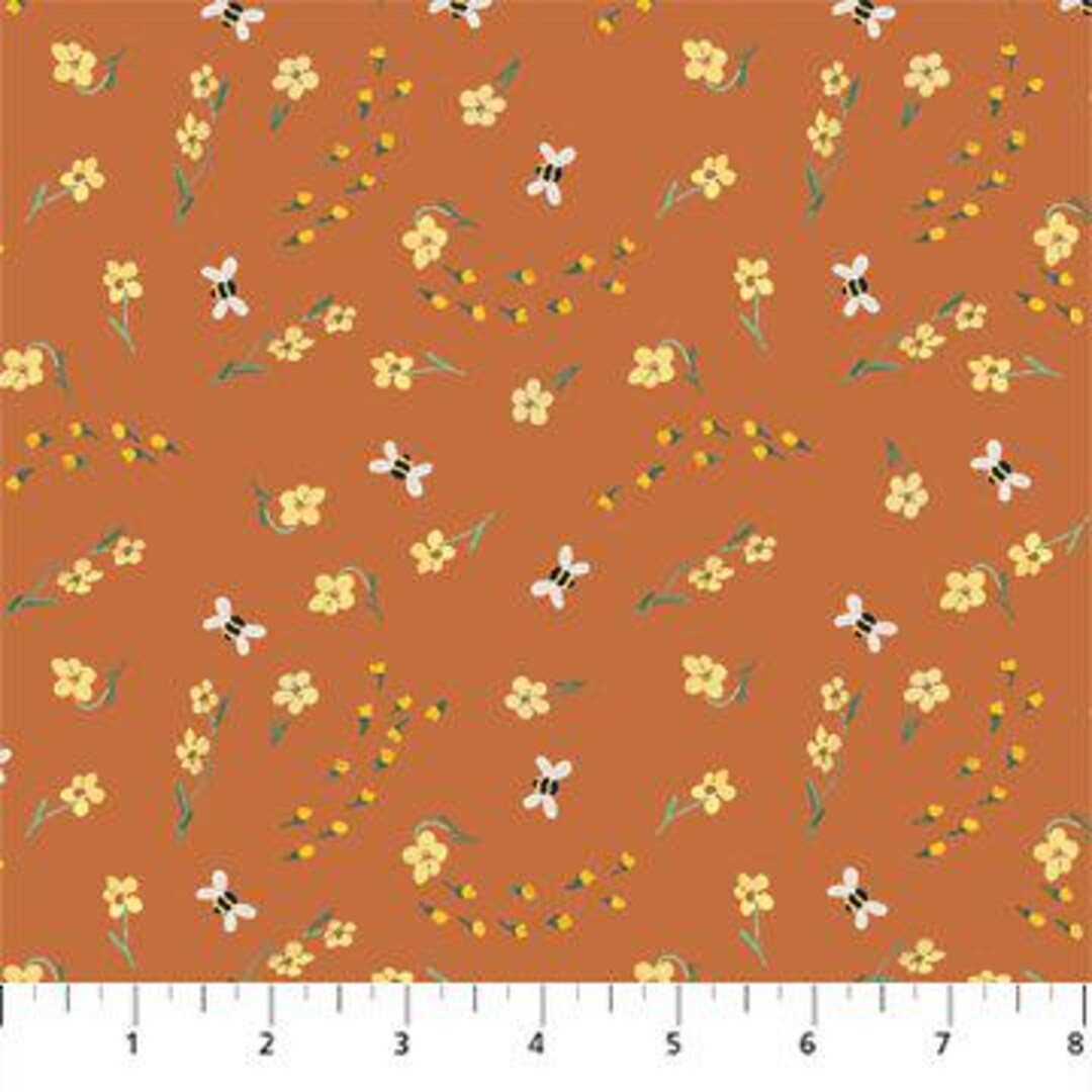 Eden - Gold Bees - by Boccaccini Meadows for FIGO Fabrics - Sold by the ...