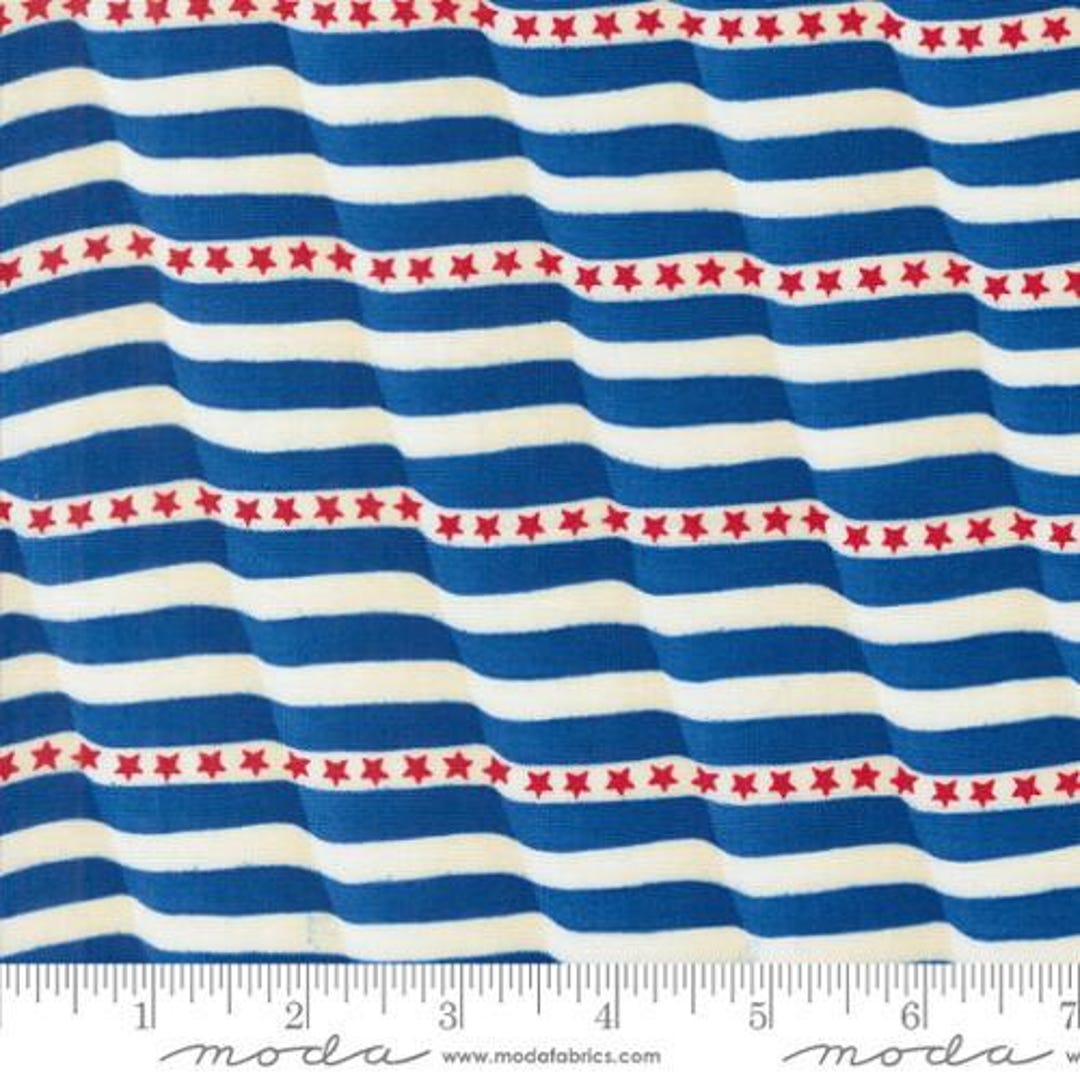 Red White and Bloom - Midnight Flag Stripe - by Deb Strain for Moda ...