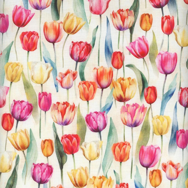 Tulip Print Fabric - Etsy