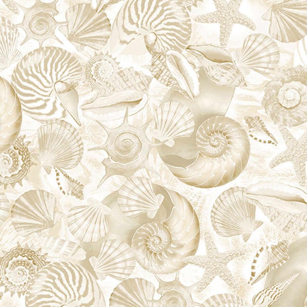 Oceana 108 Wide Cream Shells by Kanvas Studio for Benartex Fabrics Sold ...