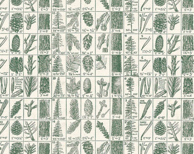 Holidays Past Flannel - Pine Chart - by Tim Holtz for Freespirit ...