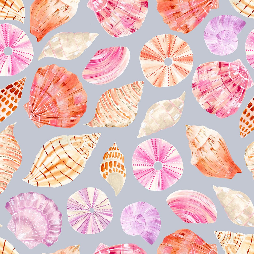 Coral Coast - Gray Shells - by Sarah Knight for Dashwood Studio - Sold ...