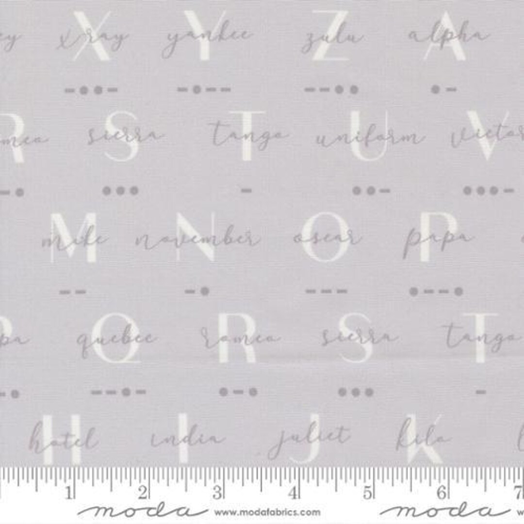 High Flight - Smoke Phonetic Morse - by Sariditty for Moda Fabrics ...