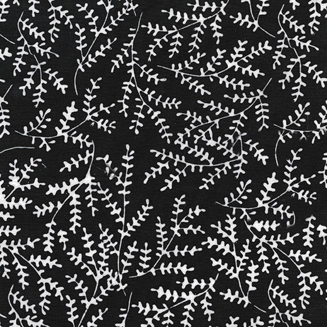 Beehive Buzz - Black White Sprig - by by Island Batiks - Sold by the ...