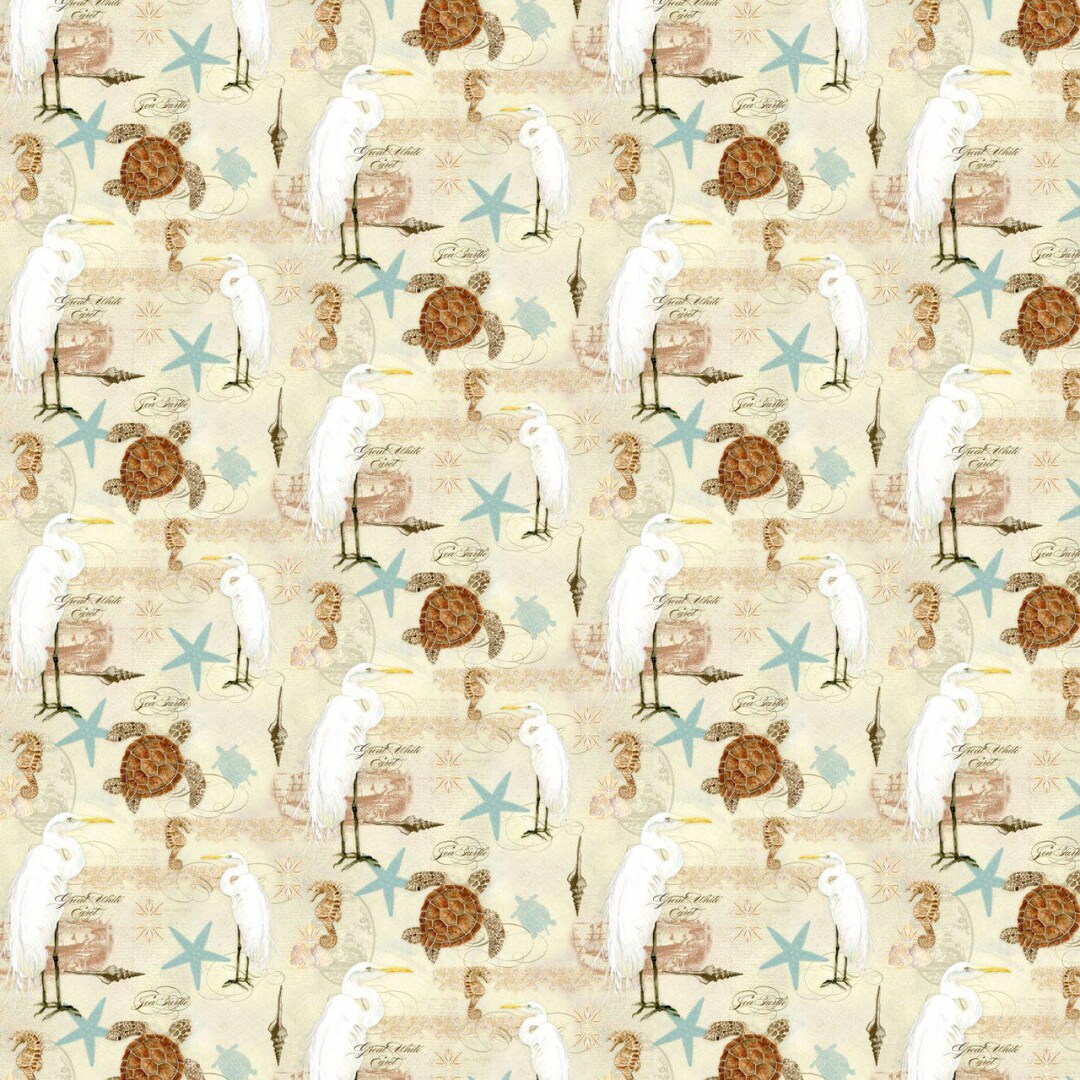 Coastal Waterways Cream Collage by Audrey Jeanne Roberts for Camelot ...