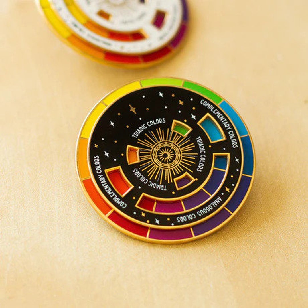 Enamel Pin - the Interactive Color Wheel Pin - by the Gray Muse - in ...