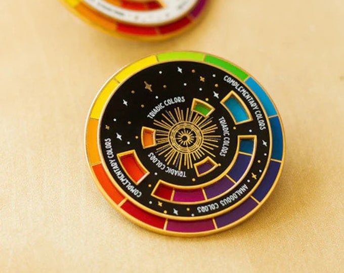 Enamel Pin - the Interactive Color Wheel Pin - by the Gray Muse - in ...